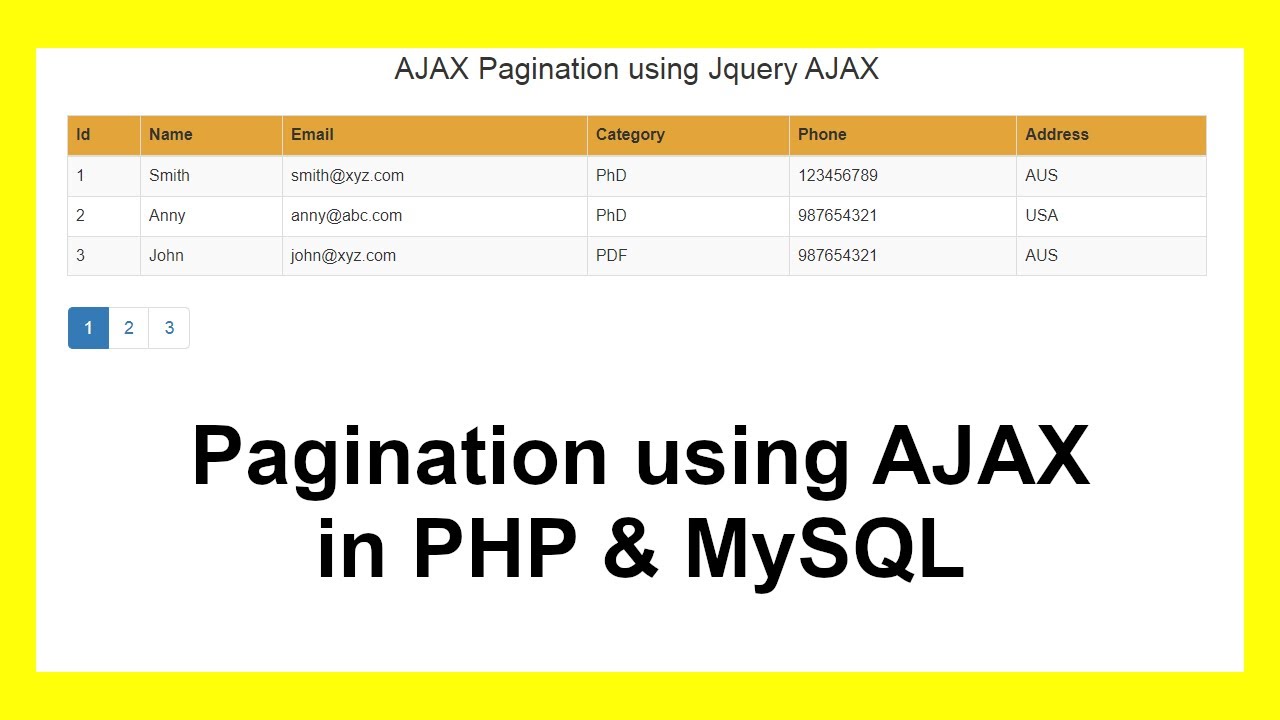 Pagination using AJAX in PHP & MySQL with Source Code