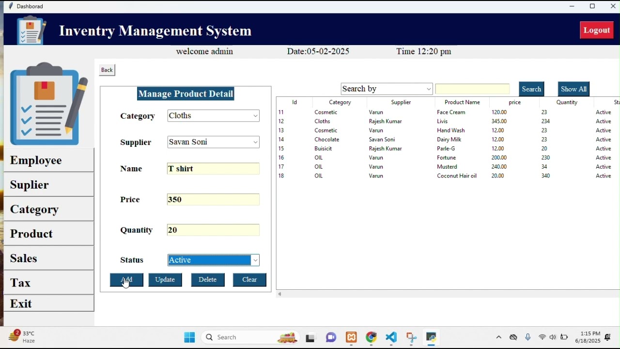 Build a Product Inventory System with Python Tkinter.#PythonTkinter #PythonProject #GUI