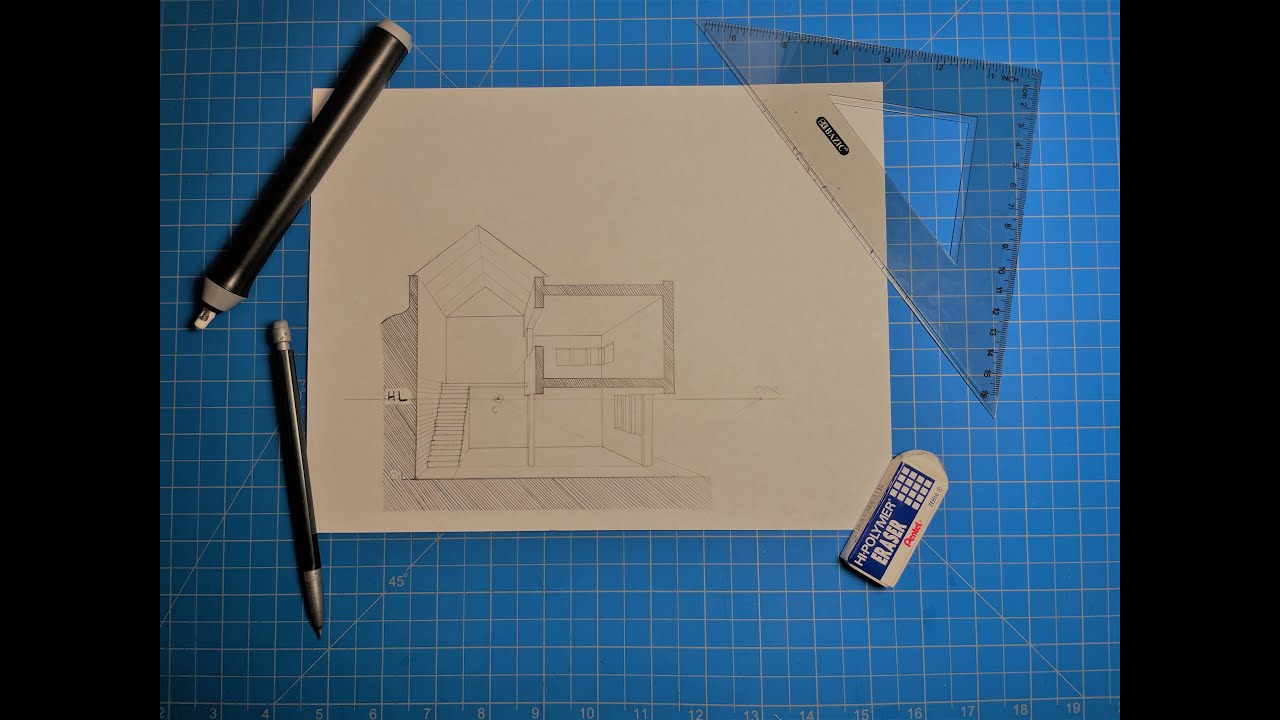 Architectural Graphics, Perspective Drawings, Section Perspective Tutorial