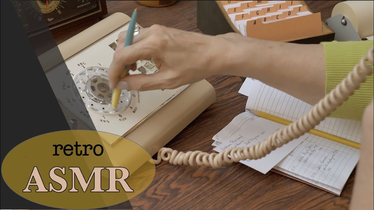 ASMR Receptionist * Retro Rotary Telephone * Soft Spoken * 1960s * Paper Crinkles