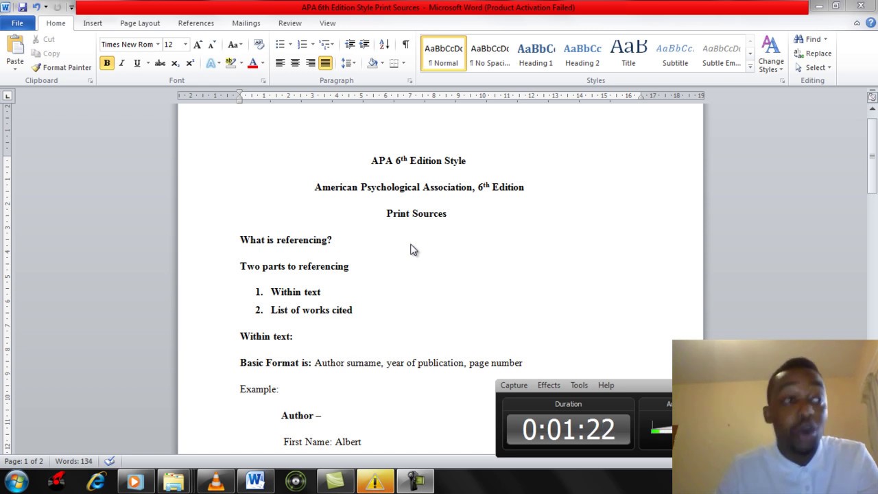 APA 6th Edition Style Referencing: Print Sources Tutorial Part 1