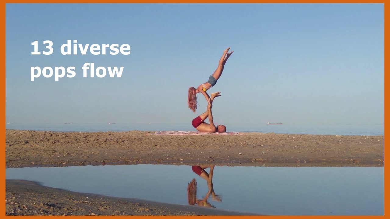 Acroyoga pops 🌈🌈 13 diverse pops acroyoga flow 4k video