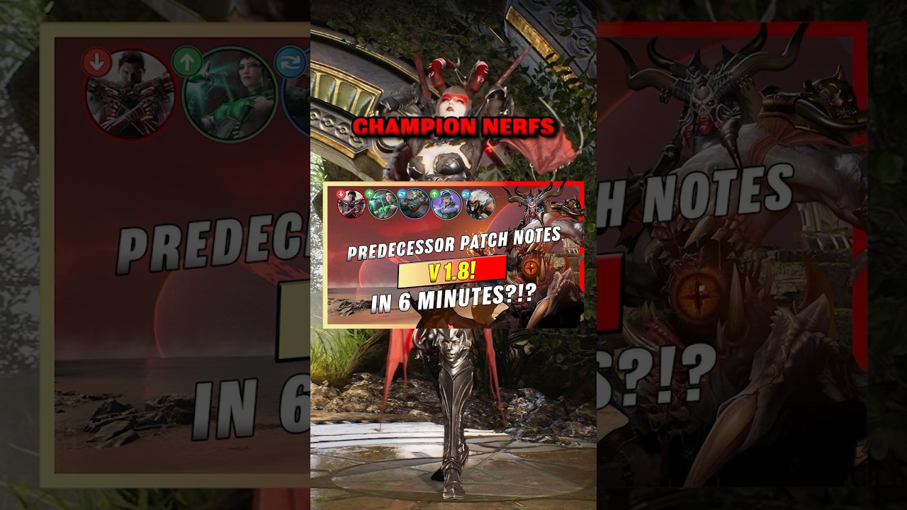 ⬆️ Predecessor V1.8 Patch Notes (Champion Nerfs) ❌ 📝 #predecessor #moba #predecessorgame