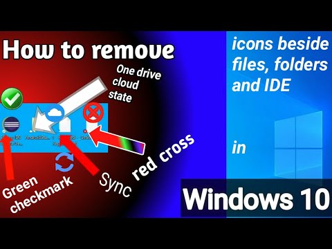 How to remove red cross, green checkmark, sync, OneDrive Cloud State icons in windows 10