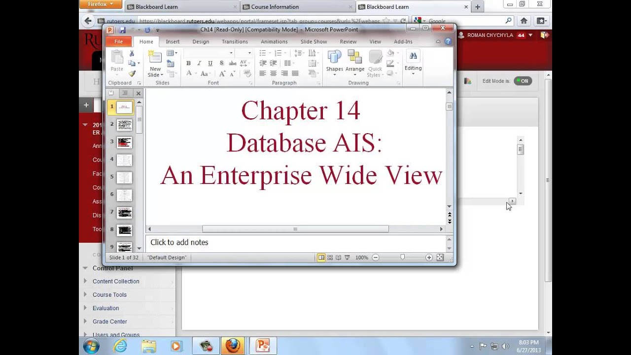 Computer Augmented Accounting: Database AIS - Procurement Business Processes & Enterprise-Wide View