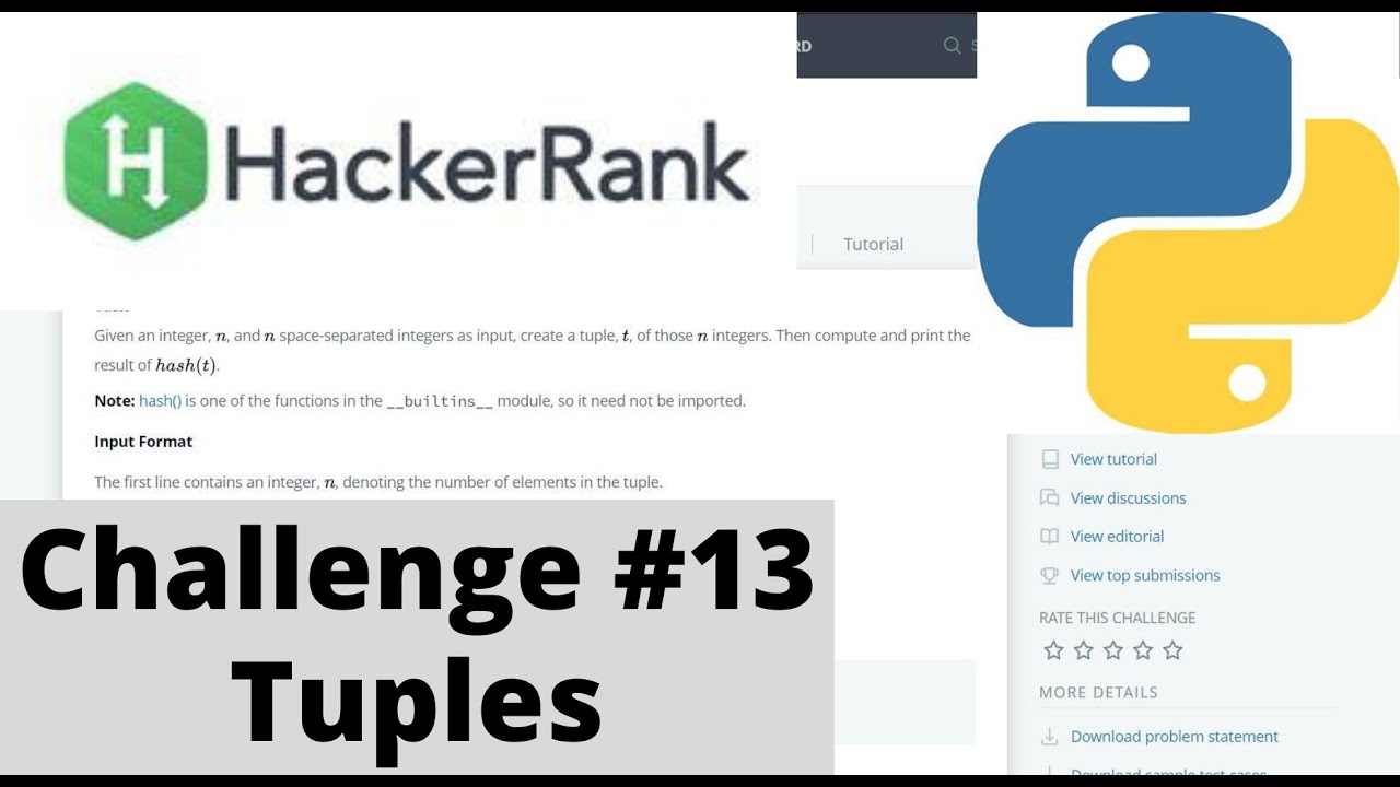 Hackerrank Python | Challenge #13 | Tuples | hash() function