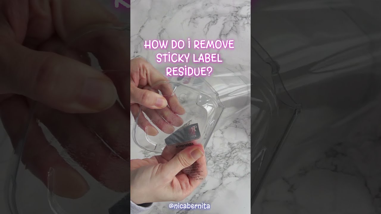HOW DO I REMOVE STICKY LABEL RESIDUE FROM GLASS OR PLASTIC? 🤔LIFE HACKS #shorts #craftynica