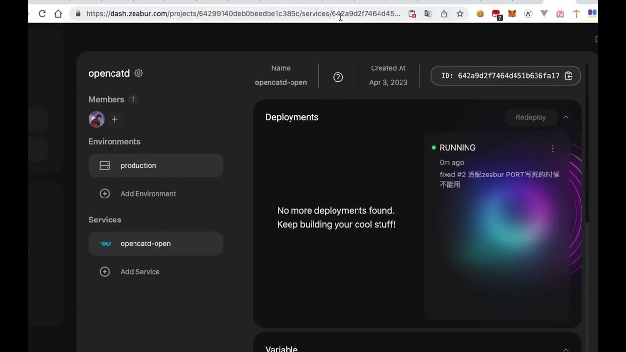 使用Zeabur部署OpenCat For Team - opencatd-open