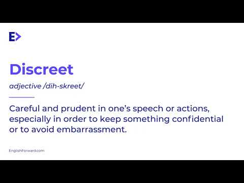 How to Pronounce Discreet | Definition | Example