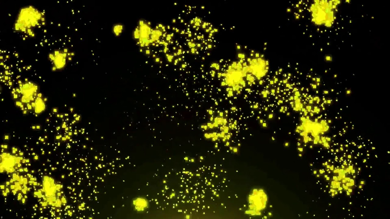 Motion Graphics Yellow Fireworks From Pixels Animated Background