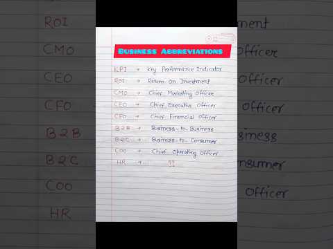 What Do ALL These Business Abbreviations Mean?