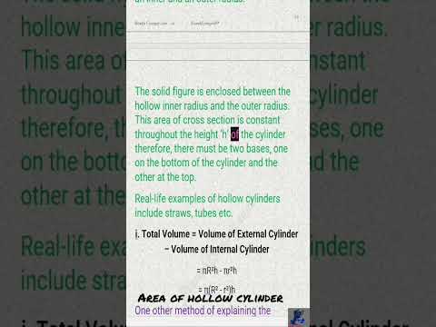 Area of Hollow Cylinder
