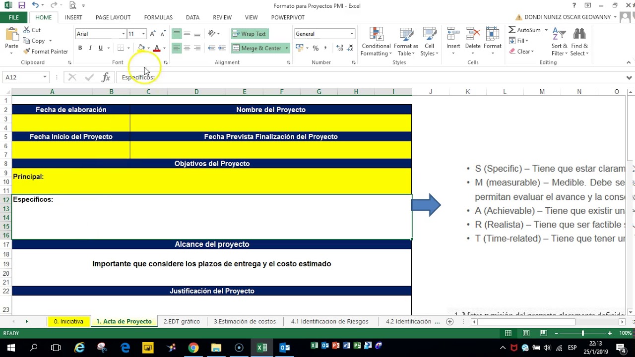 Iniciativa de proyecto y acta de proyecto