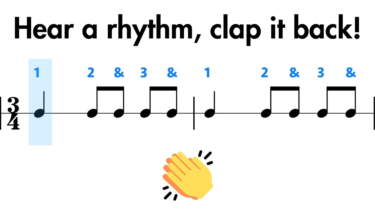 Rhythm Clap Along – 3/4 Time | Level 1 to 3 | For Beginners/Kids 🎵👏