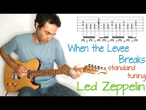 When the Levee Breaks - standard tuning - Led Zeppelin - guitar lesson / tutorial / cover with tab