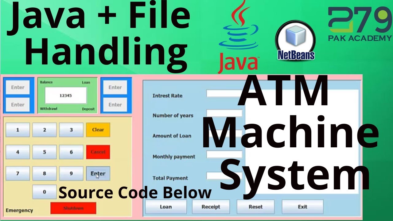 File handling in java | ATM Machine with Source Code