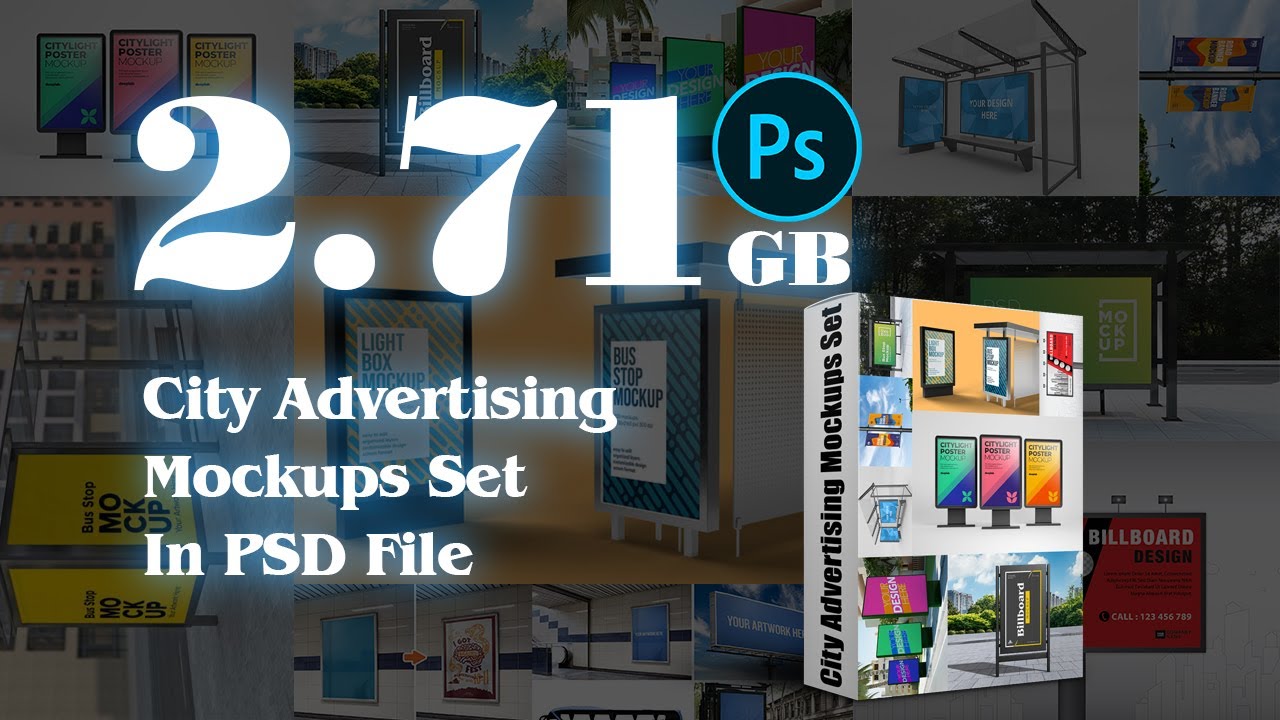 City Advertising Mockups Templates In PSD File Download For Free