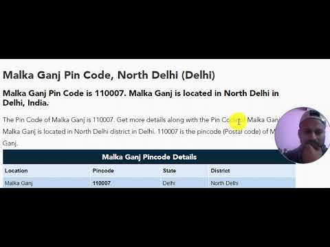 Malka Ganj Pin Code | 110007 Pin Code | New Delhi Malka Ganj Pin Code Pin Code