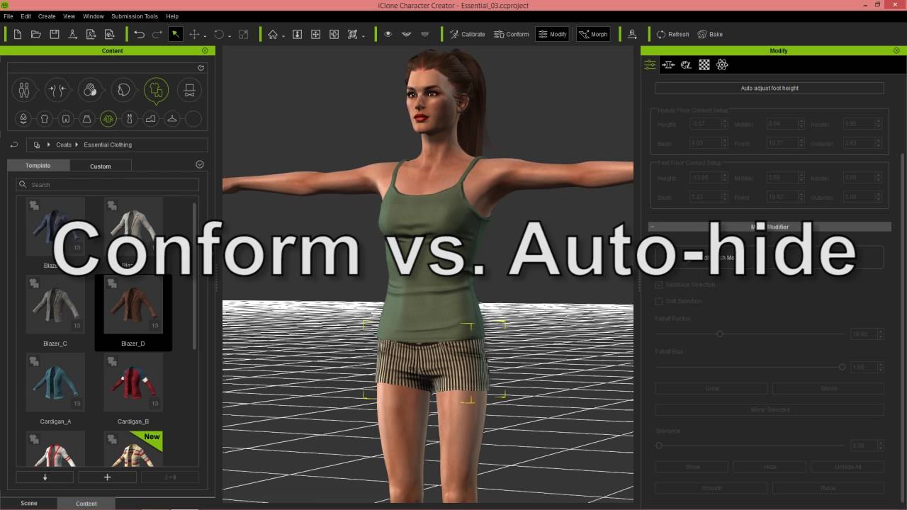 Character Creator 1.5 Tutorial - Auto-hide Mesh for Poly Count & Mesh Penetration Issues