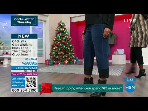 G by Giuliana Black Label The Straight Crop Jean with La...