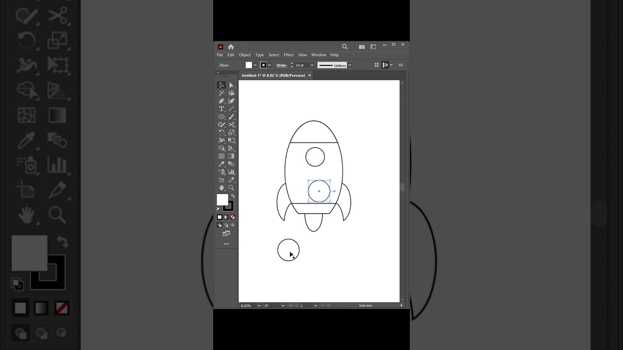 Quick Tutorial | How To Draw Rocket Icon In Adobe Illustrator