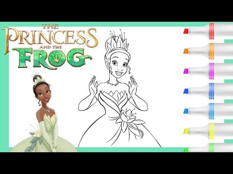Coloring DISNEY PRINCESS TIANA - THE PRINCESS & THE FROG Coloring Page