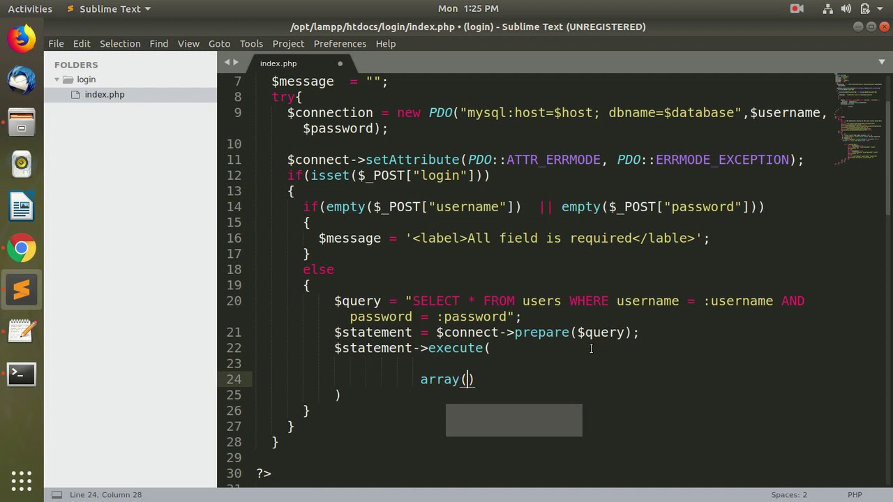 PHP Login using PDO with Session