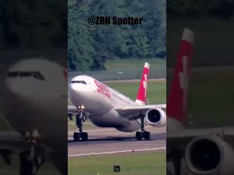 Swiss A330-300 Take off at Zürich Airport #zurichairport #airbus #swissair #aviation #viral