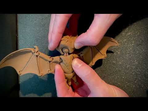 🦇 Bat articulated figure, print-in-place body, snap-fit head, cute ...