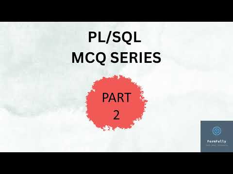 Oracle PLSQL Complete MCQ Series | PART 2