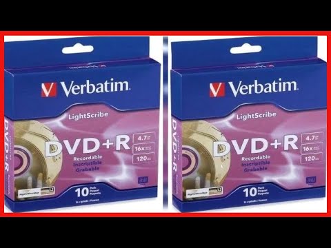 Verbatim LightScribe 10pk DVD+R Blank Media - Laser Etch Prints Direct To Disc (95116) - 4.7GB