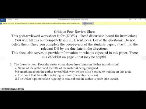 Peer Review Checklist