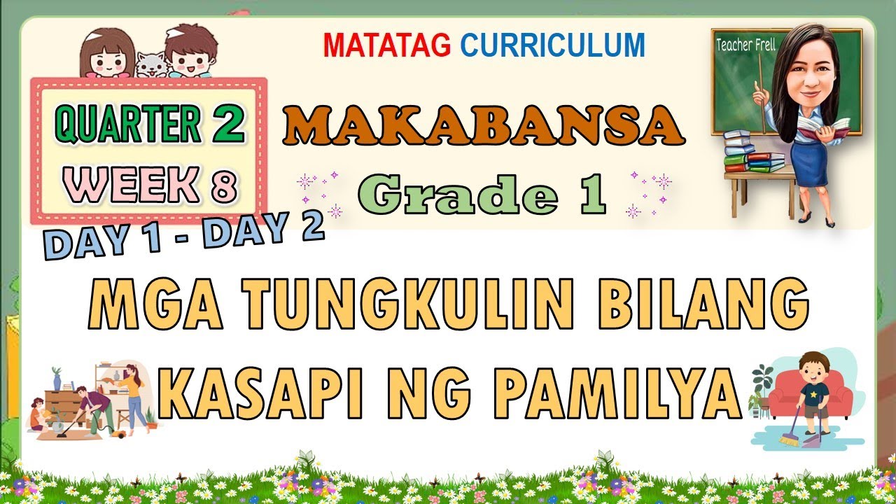 MAKABANSA 1 QUARTER 2 WEEK 8 DAY 1 - 2 | MGA TUNGKULIN BILANG KASAPI NG PAMILYA | MATATAG CURRICULUM