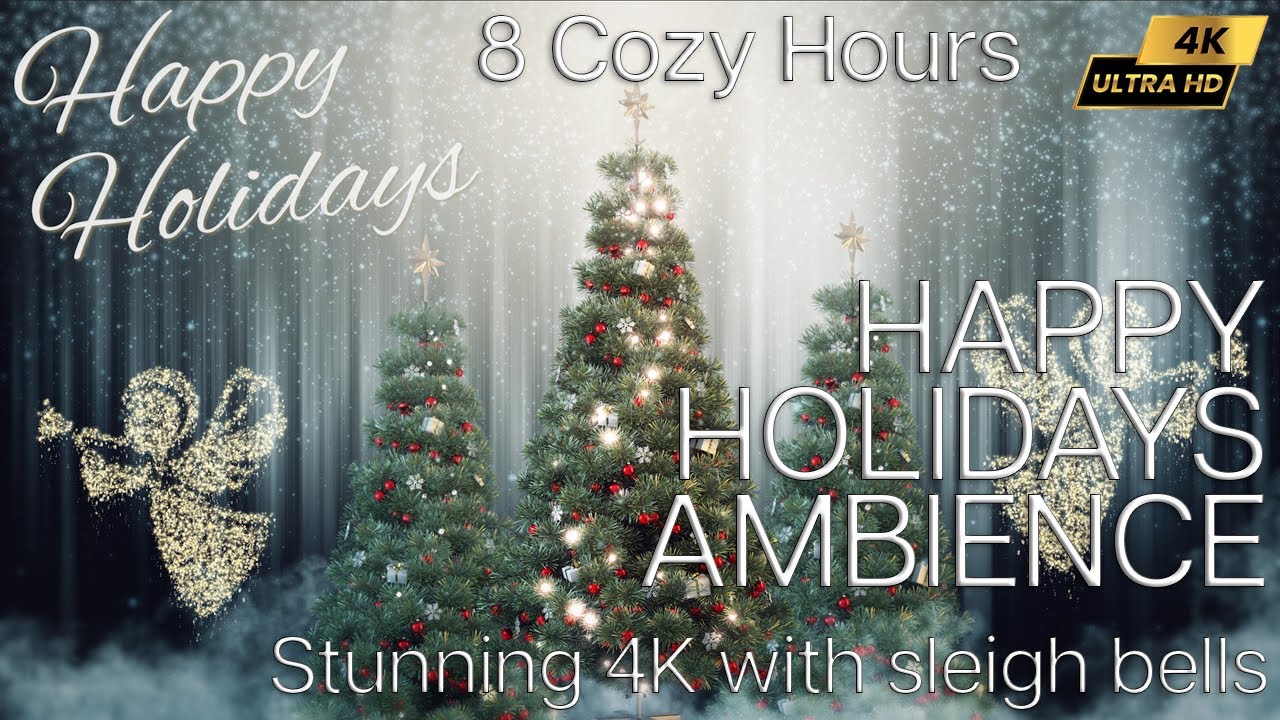 Ultimate Christmas Ambience Wallpaper | 4K Video | Sleigh Bells Sounds |  8 Hrs