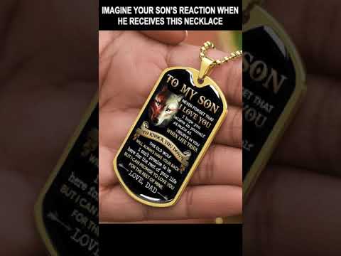 To My Son | This Old Wolf | Dog Tag Necklace | Gift For Son From Dad
