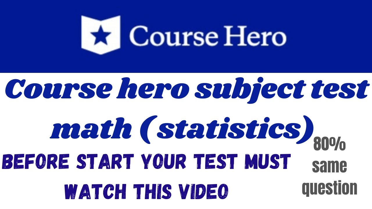 #course hero#subject test# math(statistics)