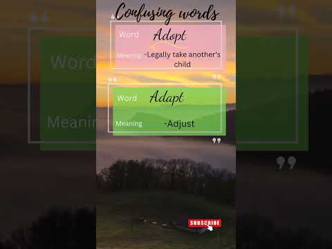 Adopt vs adapt☀️ confusing words #english #ielts #pte #vocabulary #toefl #synonyms