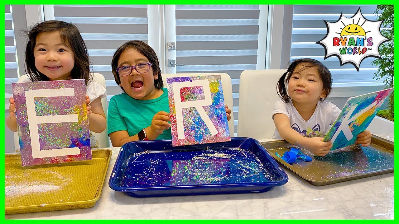 Ryan's DIY Easy Paint Art Activities for Kids with Emma and Kate!!