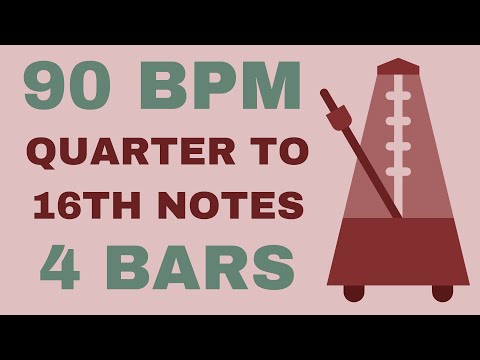 Metronome Click Track - 4 Bars Quarter to Sixteenth Notes 90 bpm - Smartronome