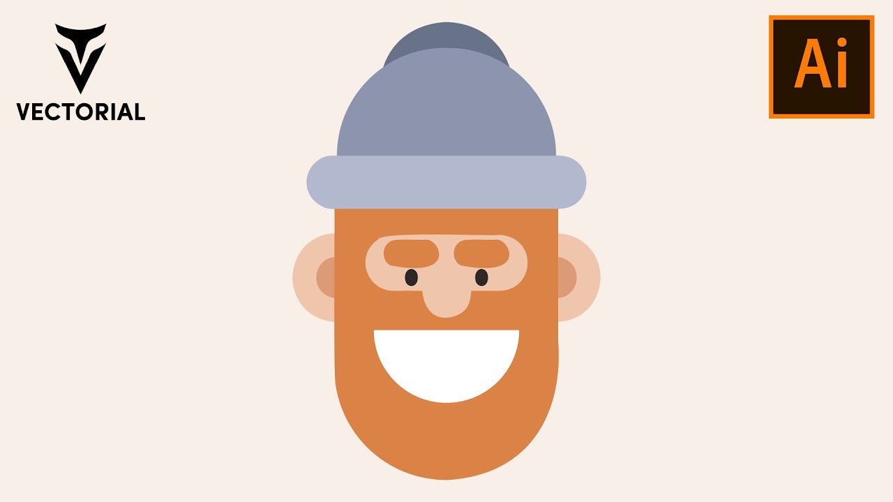 Flat CHARACTER DESIGN in Adobe illustrator - STEP BY STEP Drawing Tutorial for beginner