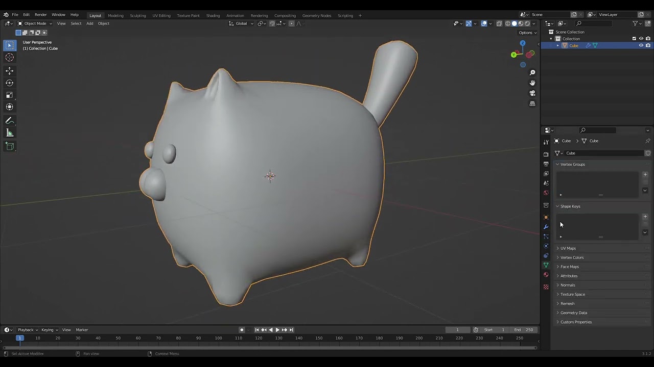 Blender tutorial: Bread shaped cat