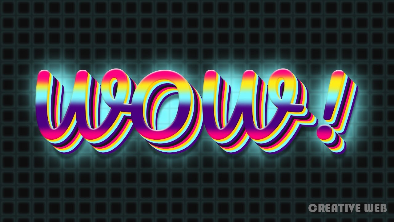 🌈 WOW! Create This Colorful Layered 3D Rainbow Text Effect in Photoshop! 🔥