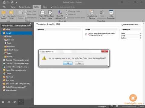 Working with Folders in Outlook 2016