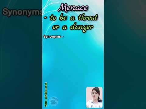 #Shorts | Word of the day | Menace | Meaning | Synonyms | Antonyms | Sentences | English Vocabulary