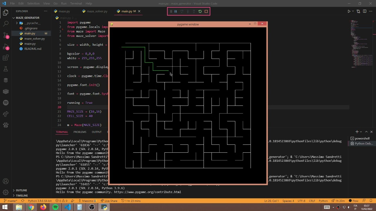 Maze generator and solver in Python - Massimo Sandretti