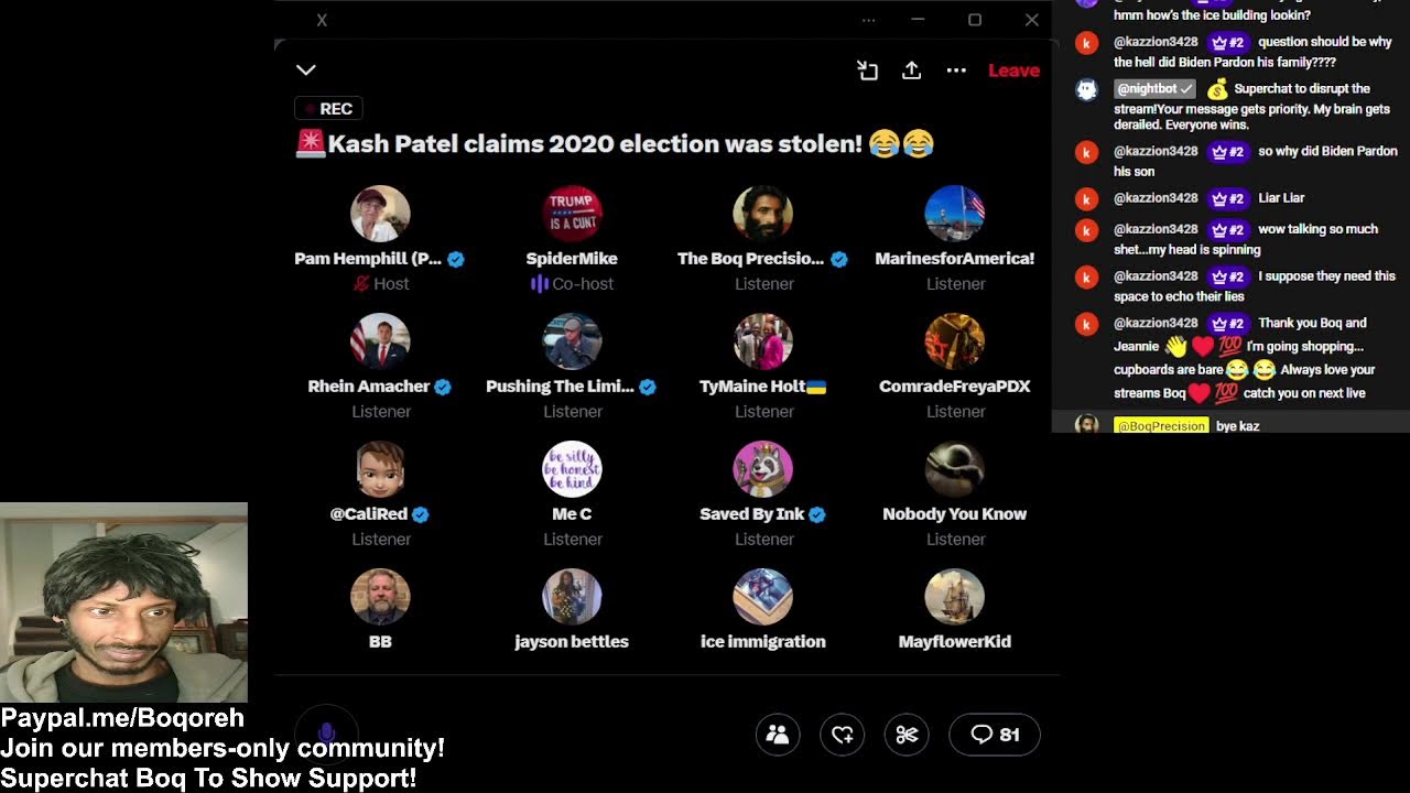 LIVE 📣Pam Hemphill (Pamtifa) Hosts X Space 📣 Kash Patel Claims 2020 Election Was Stolen!