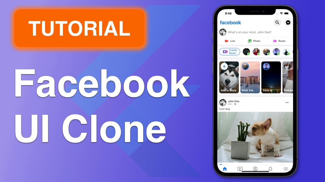 Facebook ui clone using flutter path 1