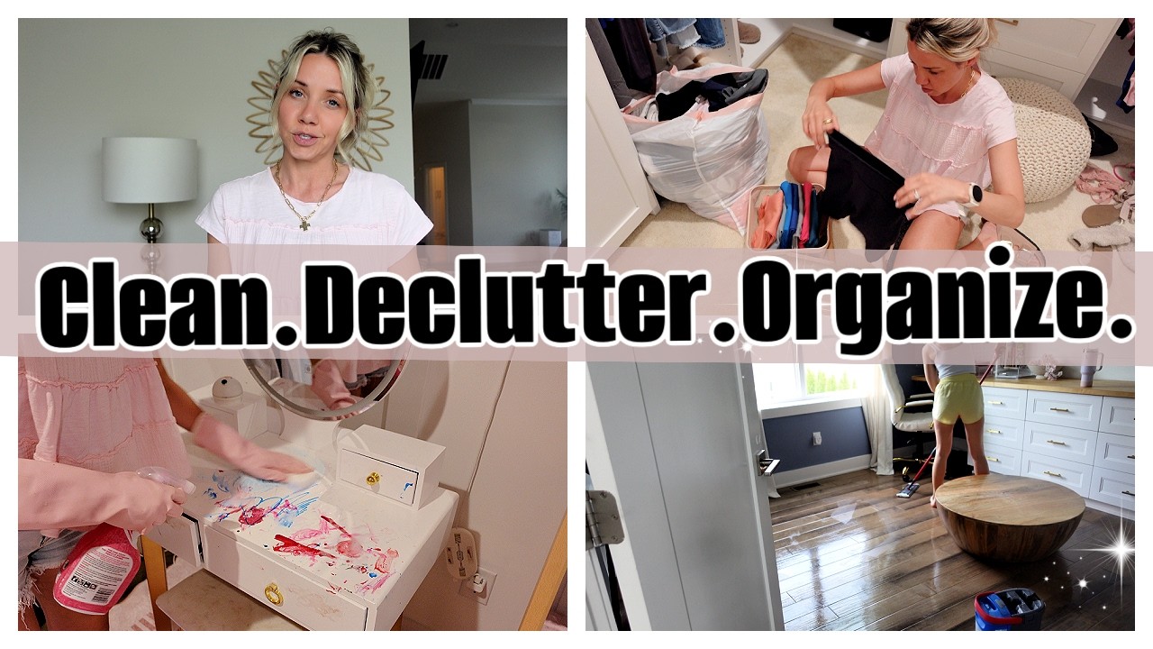 GET IT ALL DONE WITH ME | Declutter, Clean & Organize My Home (Laundry Room + Girls Room Reset) 4K