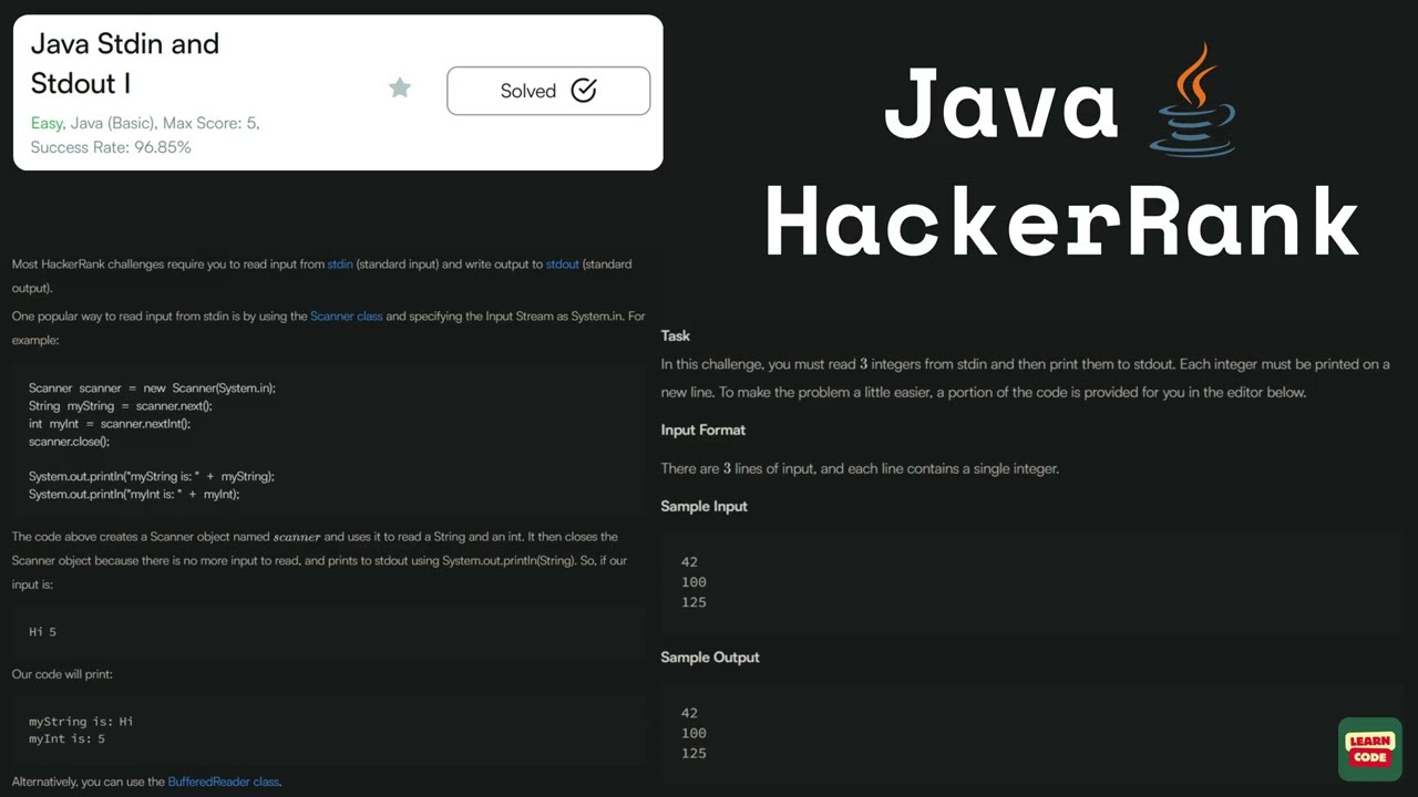Java HackerRank | Java Stdin and Stdout (1) | No Talking
