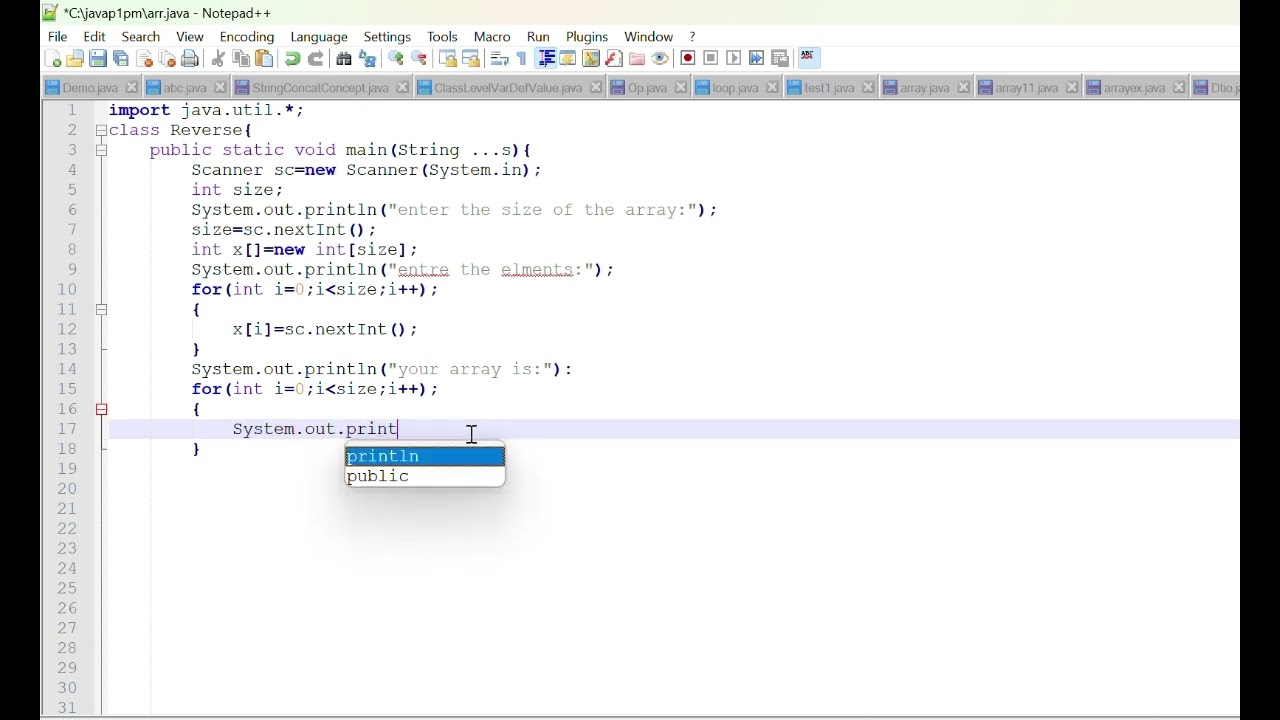 How to reverse an array without using a second array in java